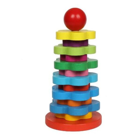Educational Toy Wooden Rainbow Tower – Toyzee