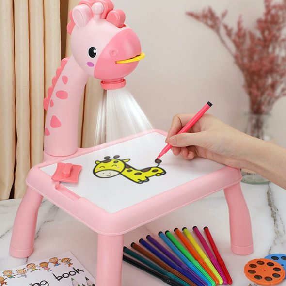 Giraffe Projection Painting Table with Music (Large Size) – Toyzee